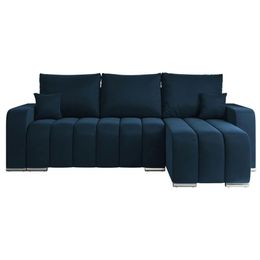 Höffner Ecksofa mit Schlaffunktion Kirasso blau Maße (cm): B: 245 H: 86 » Höffner