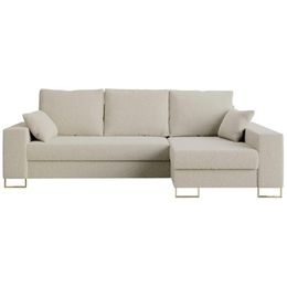 Höffner Ecksofa mit Schlaffunktion Dorain ¦ beige ¦ Maße (cm): B: 242 H: 85 » Höffner