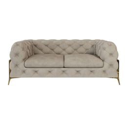 Höffner Chesterfield Einzelsofa Natalie creme Maße (cm): B: 185 H: 75 » Höffner