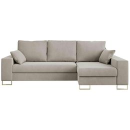Höffner Ecksofa mit Schlaffunktion Dorain ¦ beige ¦ Maße (cm): B: 242 H: 85 » Höffner
