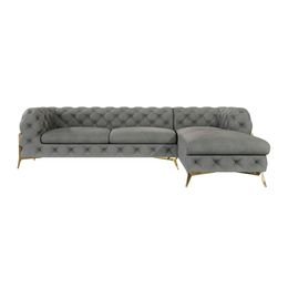 S-STYLE Chesterfield Ecksofa Natalie grau Maße (cm): B: 305 H: 75 » Höffner