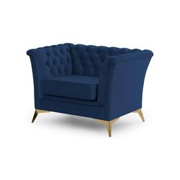 S-STYLE Chesterfield Sessel Wilhelm blau Maße (cm): B: 116 H: 78 » Höffner