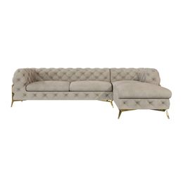 Höffner Chesterfield Ecksofa Natalie ¦ creme ¦ Maße (cm): B: 305 H: 75 » Höffner