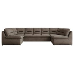 Höffner Wohnlandschaft mit Schlaffunktion Comodo braun Maße (cm): B: 340 H: 93 » Höffner