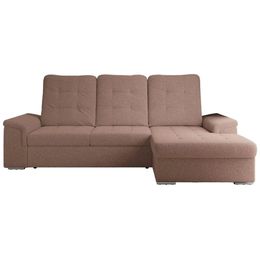 Höffner Ecksofa mit Schlaffunktion Madrito ¦ rosa/pink ¦ Maße (cm): B: 256 H: 89 » Höffner