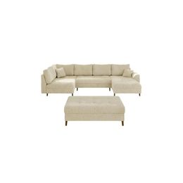 Höffner Wohnlandschaft mit Hocker Trygve beige Maße (cm): B: 310 H: 81 » Höffner