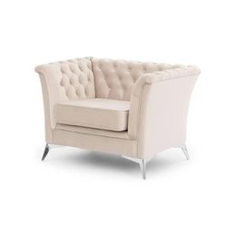 S-STYLE Chesterfield Sessel Wilhelm beige Maße (cm): B: 116 H: 78 » Höffner