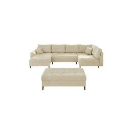 Höffner Wohnlandschaft mit Hocker Trygve ¦ beige ¦ Maße (cm): B: 310 H: 81 » Höffner