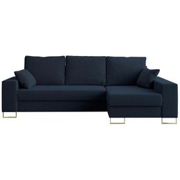 Höffner Ecksofa mit Schlaffunktion Dorain blau Maße (cm): B: 242 H: 85 » Höffner