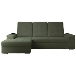 Höffner Ecksofa mit Schlaffunktion Madrito ¦ grün ¦ Maße (cm): B: 256 H: 89 » Höffner