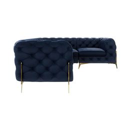 Höffner Chesterfield Ecksofa Natalie blau Maße (cm): B: 264 H: 75 » Höffner