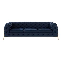 Höffner Chesterfield Einzelsofa Natalie blau Maße (cm): B: 243 H: 75 » Höffner