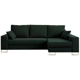 Höffner Ecksofa mit Schlaffunktion Dorain grün Maße (cm): B: 242 H: 85 » Höffner