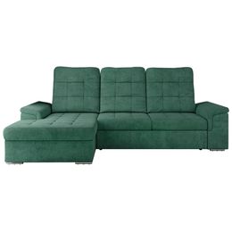 Höffner Ecksofa mit Schlaffunktion Madrito ¦ grün ¦ Maße (cm): B: 256 H: 89 » Höffner