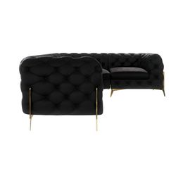 S-STYLE Chesterfield Ecksofa Natalie schwarz Maße (cm): B: 264 H: 75 » Höffner