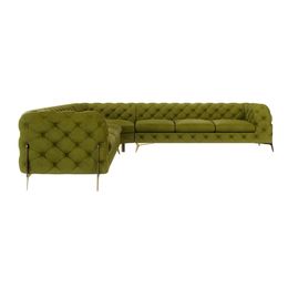 S-STYLE Chesterfield Ecksofa Natalie grün Maße (cm): B: 323 H: 75 » Höffner