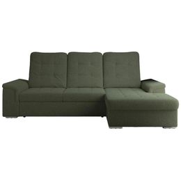 Höffner Ecksofa mit Schlaffunktion Madrito ¦ grün ¦ Maße (cm): B: 256 H: 89 » Höffner