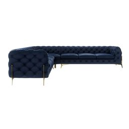 Höffner Chesterfield Ecksofa Natalie blau Maße (cm): B: 323 H: 75 » Höffner