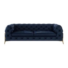 Höffner Chesterfield Einzelsofa Natalie blau Maße (cm): B: 225 H: 75 » Höffner