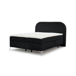 S-STYLE Boxbett mit Bettkasten Boucl&eacute;-Stoff Sonna schwarz Ma&szlig;e (cm): B: 160 H: 120 &raquo; H&ouml;ffner
