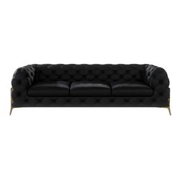 Höffner Chesterfield Einzelsofa Natalie schwarz Maße (cm): B: 243 H: 75 » Höffner