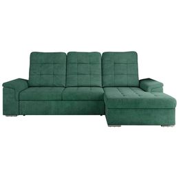 Höffner Ecksofa mit Schlaffunktion Madrito ¦ grün ¦ Maße (cm): B: 256 H: 89 » Höffner