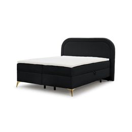 S-STYLE Boxbett mit Bettkasten Boucl&eacute;-Stoff Sonna &brvbar; schwarz &brvbar; Ma&szlig;e (cm): B: 200 H: 120 &raquo; H&ouml;ffner