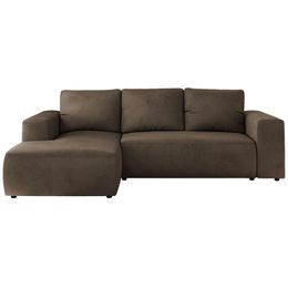 Höffner Ecksofa Beige mit Schlaffunktion Trentino braun Maße (cm): B: 266 H: 89 » Höffner