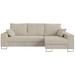 Höffner Ecksofa mit Schlaffunktion Dorain ¦ beige ¦ Maße (cm): B: 242 H: 85 » Höffner