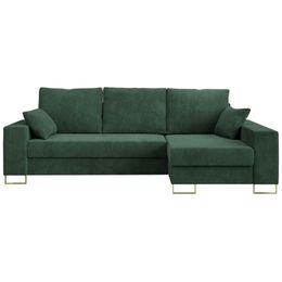 Höffner Ecksofa mit Schlaffunktion Dorain grün Maße (cm): B: 242 H: 85 » Höffner