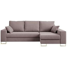 H&ouml;ffner Ecksofa mit Schlaffunktion Dorain rosa/pink Ma&szlig;e (cm): B: 242 H: 85 &raquo; H&ouml;ffner