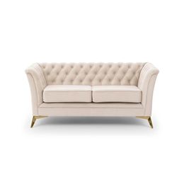 Höffner Chesterfield Einzelsofa Wilhelm beige Maße (cm): B: 175 H: 78 » Höffner