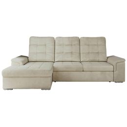 Höffner Ecksofa mit Schlaffunktion Madrito beige Maße (cm): B: 256 H: 89 » Höffner