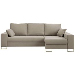 Höffner Ecksofa mit Schlaffunktion Dorain ¦ beige ¦ Maße (cm): B: 242 H: 85 » Höffner
