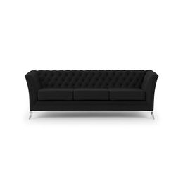 Höffner Chesterfield Einzelsofa Wilhelm schwarz Maße (cm): B: 237 H: 78 » Höffner
