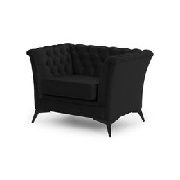 S-STYLE Chesterfield Sessel Wilhelm schwarz Maße (cm): B: 116 H: 78 » Höffner