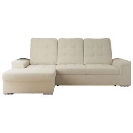 Höffner Ecksofa mit Schlaffunktion Madrito beige Maße (cm): B: 256 H: 89 » Höffner