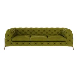 Höffner Chesterfield Einzelsofa Natalie ¦ grün ¦ Maße (cm): B: 243 H: 75 » Höffner
