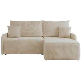 Höffner Ecksofa mit Schlaffunktion Arpa creme Maße (cm): B: 198 H: 93 » Höffner