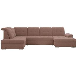 H&ouml;ffner Wohnlandschaft mit Schlaffunktion Madrito rosa/pink Ma&szlig;e (cm): B: 323 H: 89 &raquo; H&ouml;ffner