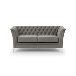 Höffner Chesterfield Einzelsofa Wilhelm grau Maße (cm): B: 175 H: 78 » Höffner