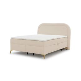 Höffner Boxspringbett ¦ beige ¦ Maße (cm): B: 160 H: 120 » Höffner
