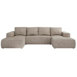 Höffner Wohnlandschaft mit Schlaffunktion Trentino beige Maße (cm): B: 334 H: 91 » Höffner