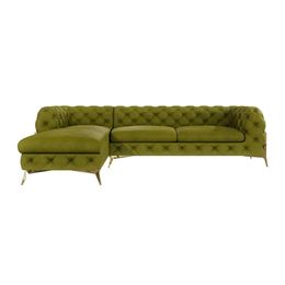S-STYLE Chesterfield Ecksofa Natalie grün Maße (cm): B: 305 H: 75 » Höffner
