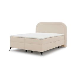 Höffner Boxspringbett ¦ beige ¦ Maße (cm): B: 220 H: 120 » Höffner