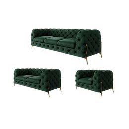 S-STYLE Chesterfield Polstergarnitur 3+2+1 Natalie gr&uuml;n Ma&szlig;e (cm): B: 243 H: 75 &raquo; H&ouml;ffner