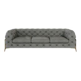 Höffner Chesterfield Einzelsofa Natalie grau Maße (cm): B: 243 H: 75 » Höffner