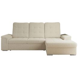 Höffner Ecksofa mit Schlaffunktion Madrito beige Maße (cm): B: 256 H: 89 » Höffner