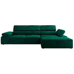 Höffner Ecksofa mit Sitzvorzug Rilasso ¦ grün ¦ Maße (cm): B: 296 H: 66 » Höffner