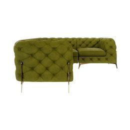 Höffner S-STYLE Chesterfield Ecksofa Natalie ¦ grün ¦ Maße (cm): B: 264 H: 75 » Höffner